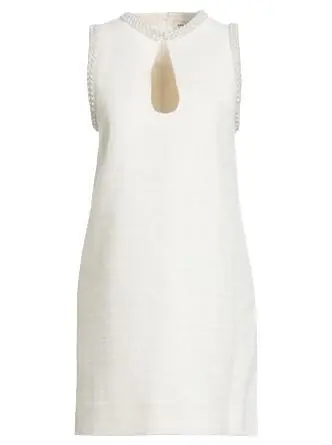 Sandro Mini Tweed Bodycon Dress - Off White