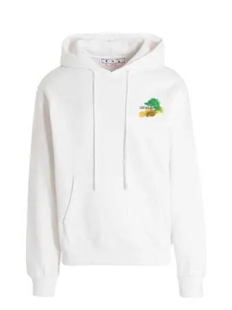 Off-White Brush Arrow Logo Hoodie - White