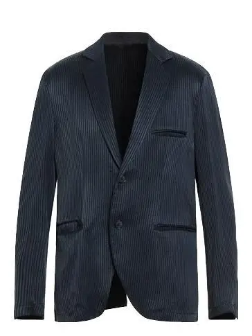 Giorgio Armani Single-breasted Cupro Blazer - Navy