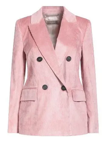 Peserico Double-breasted Corduroy Blazer - Pink