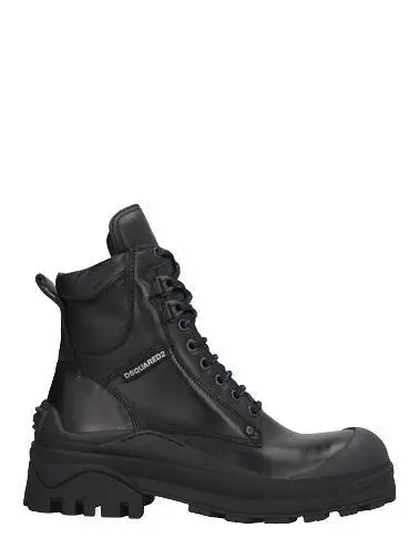 Dsquared2 Calfskin Ankle Combat Boots - Black