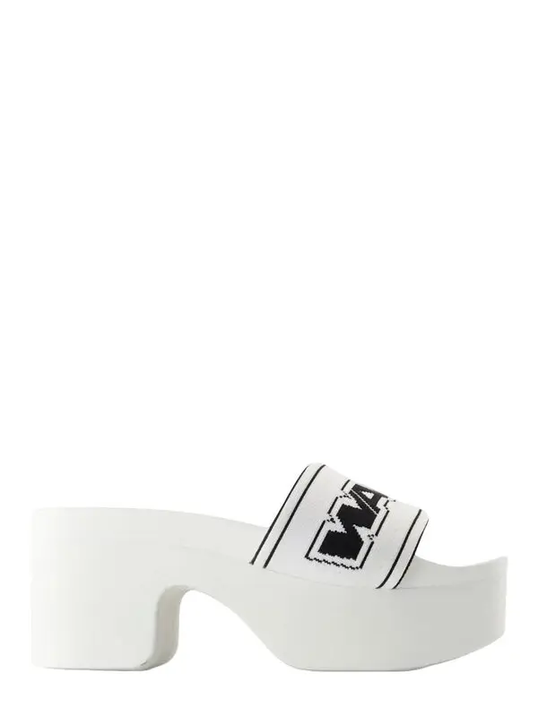 Alexander Wang Aw Webbing Platform Slides - White