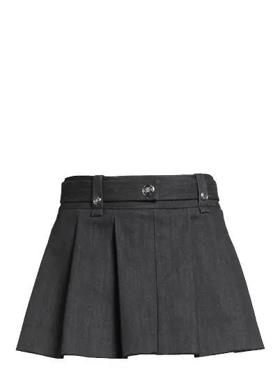 Maje Pleated Denim Mini Skirt - Grey