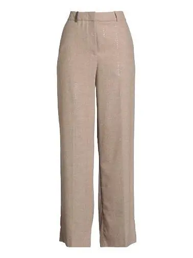 Peserico Wide Leg Flannel Pants - Beige