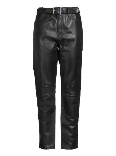 Pinko Tapered Leather Pants - Black