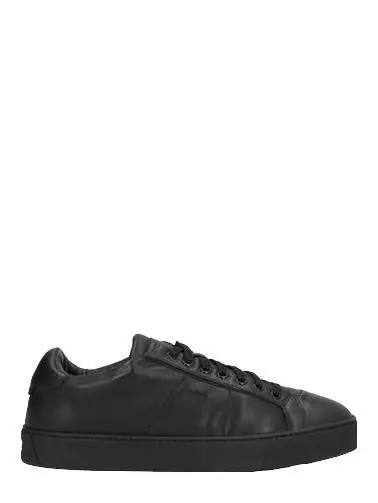 Santoni Leather Low-top Sneakers - Black