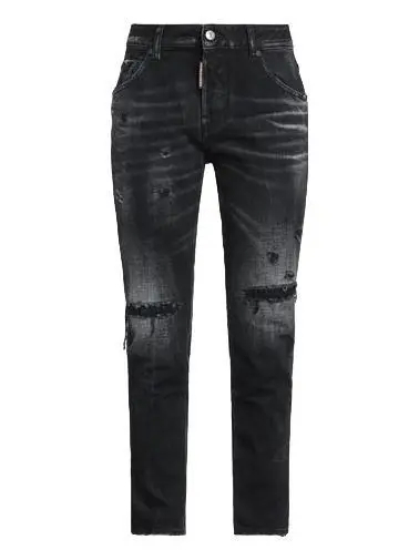 Dsquared2 Cotton And Calfskin Jeans - Black