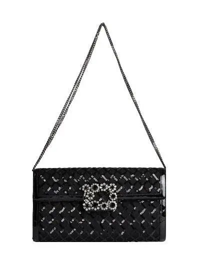ROGER VIVIER Handbag With Appliqués, Crystals, And Sequins - Black