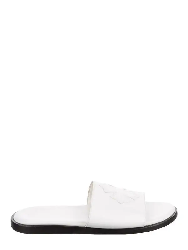 Chrome Hearts Leather Slides - White
