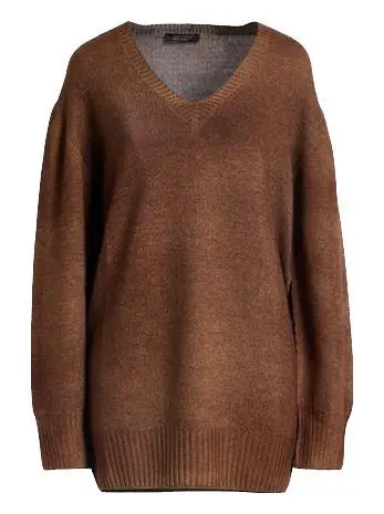 ARAGONA Sweater In Merino Wool - Brown