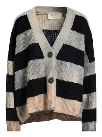 KAOS JEANS Striped Knit Cardigan - Grey