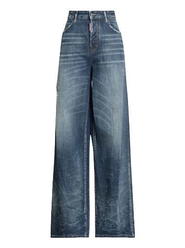 Dsquared2 Wide-leg Distressed Cotton Jeans - Blue