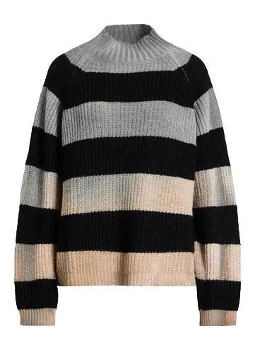 KAOS JEANS Striped Knitted Turtleneck - Grey