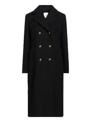 Sandro Coat In Cotton, Synthetic Fibers, Wool, And Alpaca Wool - Black