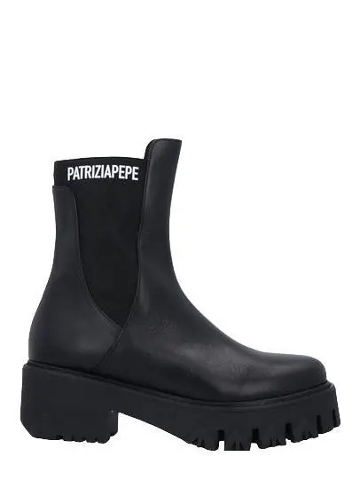 Patrizia Pepe Leather Ankle Boots - Black