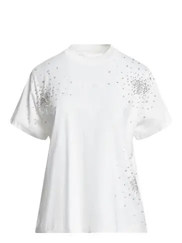 DES_PHEMMES T-shirt In Cotton, Elastane, Glass, Metal, And Polyester - White