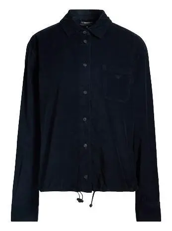 Emporio Armani Corduroy Shirt With Brand Logo - Blue
