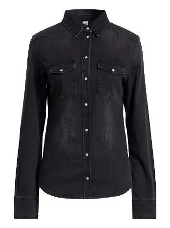 LIU •JO Denim Shirt With Logo - Black
