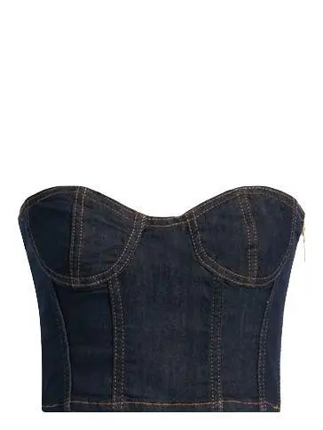 LIU •JO Denim Tube Top - Blue