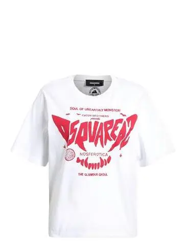 Dsquared2 Printed Cotton T-shirt - White