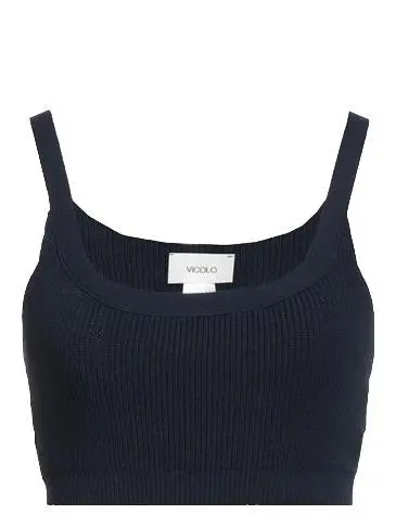 VICOLO Knitted Crop Top - Blue