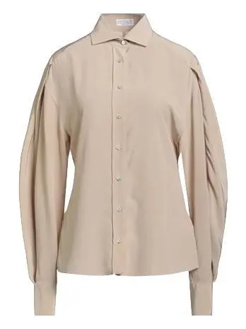 Brunello Cucinelli Silk Georgette Shirt - Beige