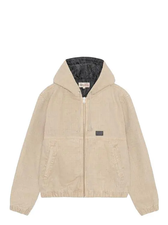 StÜssy Work Canvas Needle Punch Jacket - Khaki