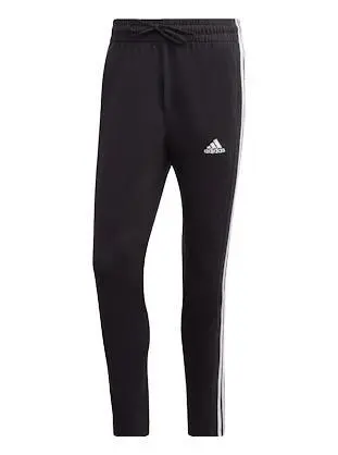 Adidas Essentials Single Jersey Tapered Open Hem 3stripes Pant - Black/white