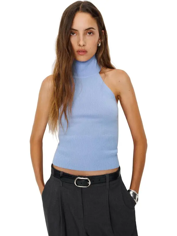 REFORMATION Leni Cashmere Halter - Blue