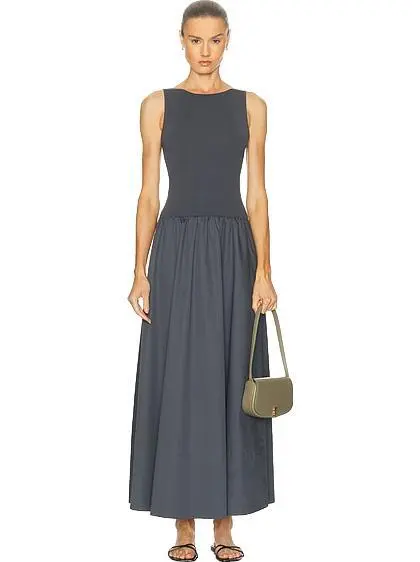 ST. AGNI Bateau Cut Out Dress - Graphite
