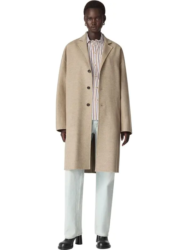 Bottega Veneta Wool And Cashmere Coat - Sandshell Melange