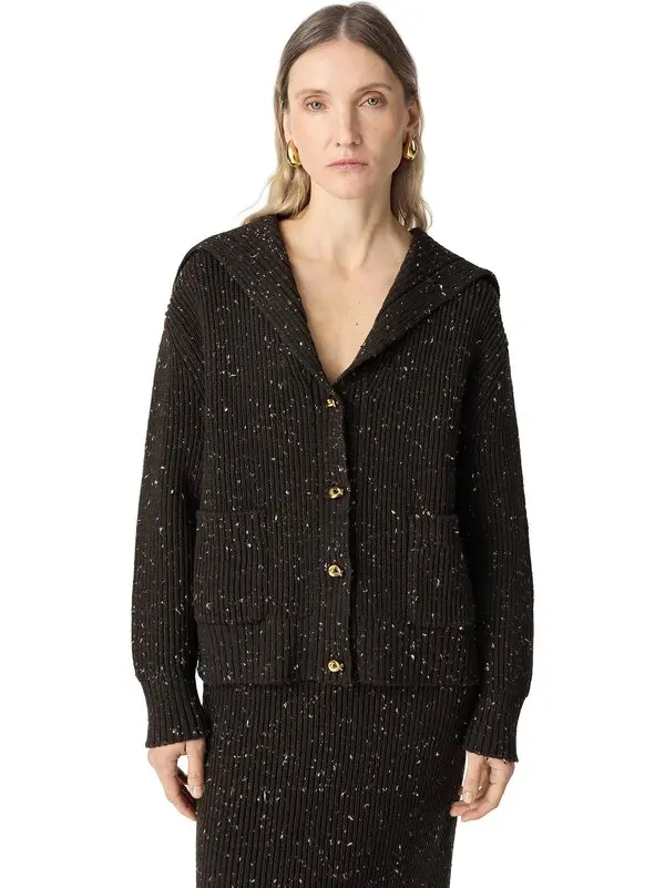 Bottega Veneta Wool English Rib Cardigan - Fondant