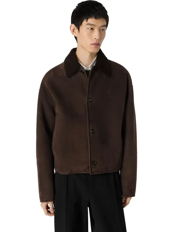 BOTTEGA  VENETA Felted Merino Shearling Jacket - Fondant