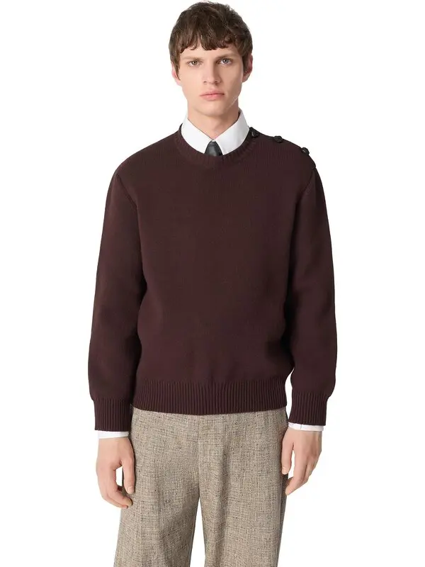 Bottega Veneta Compact Wool Sweater - Ebony