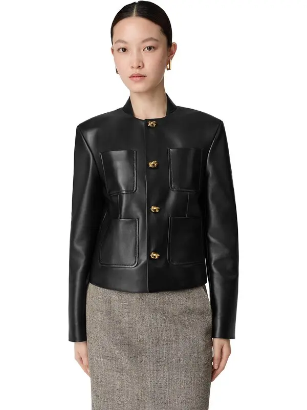 Bottega Veneta Leather Blouson - Black