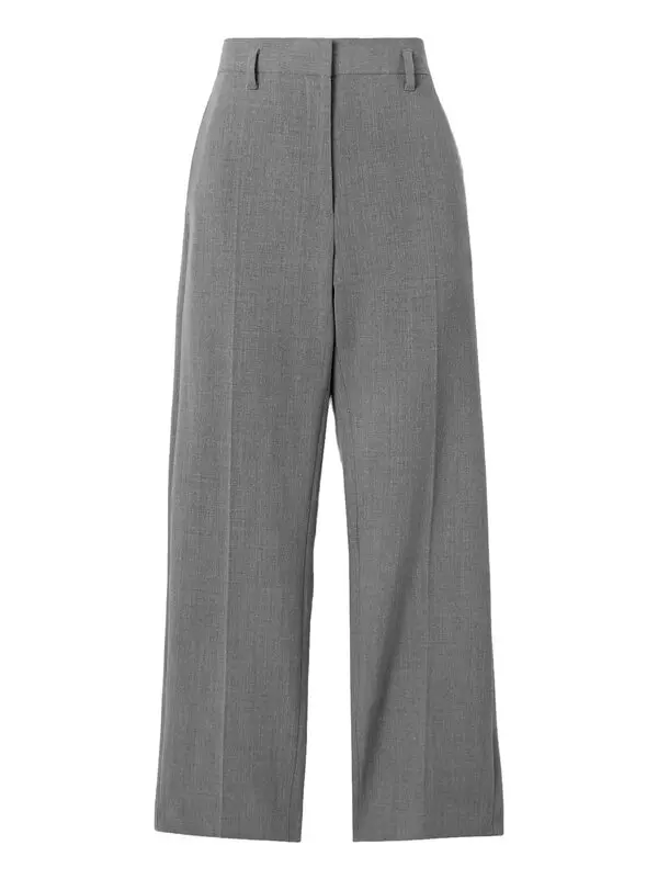 THE ROW Relian Cropped Wool-blend Pants - Gray