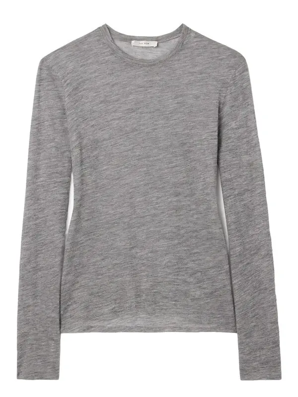 THE ROW Iverness Cashmere Top - Gray