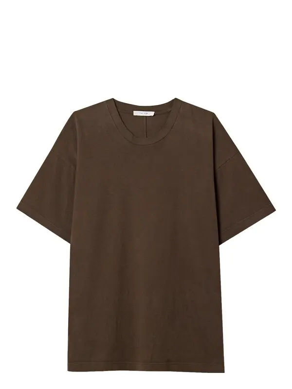 THE ROW Lavinia Cotton-jersey T-shirt - Brown