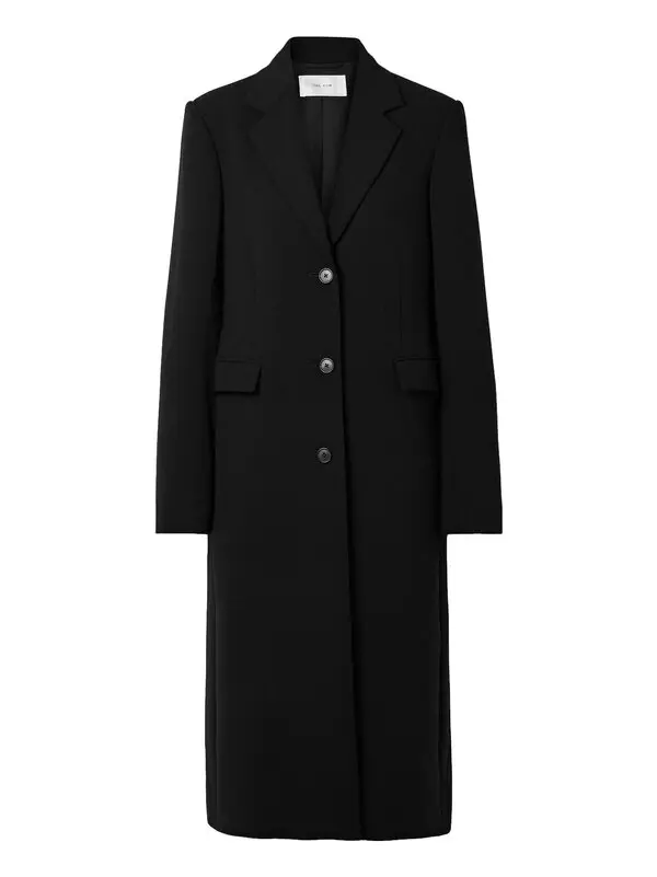 THE ROW Cerys Wool-blend Crepe Coat - Black