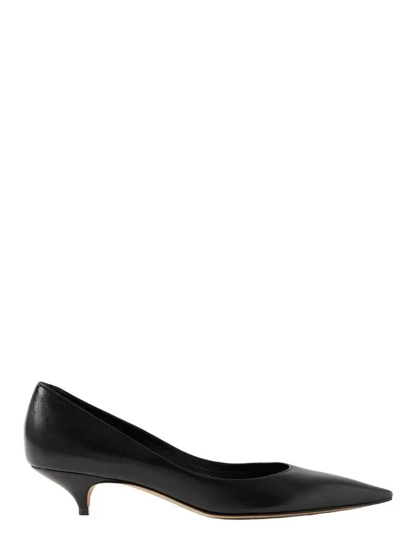 THE ROW Liisa Leather Pumps - Black