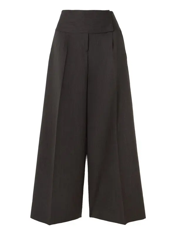 Our Legacy Girdle Pleated Wool Wide-leg Pants - Brown