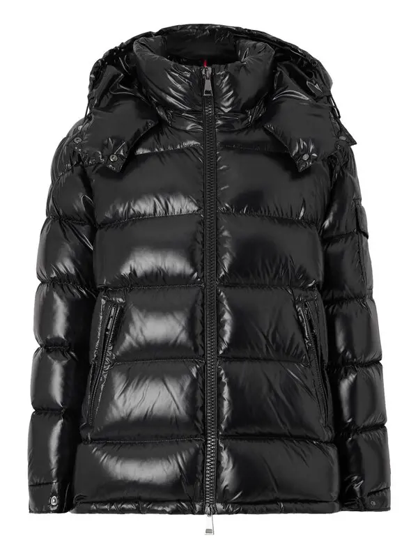 Moncler Maire Hooded Quilted Glossed-shell Down Jacket - Black
