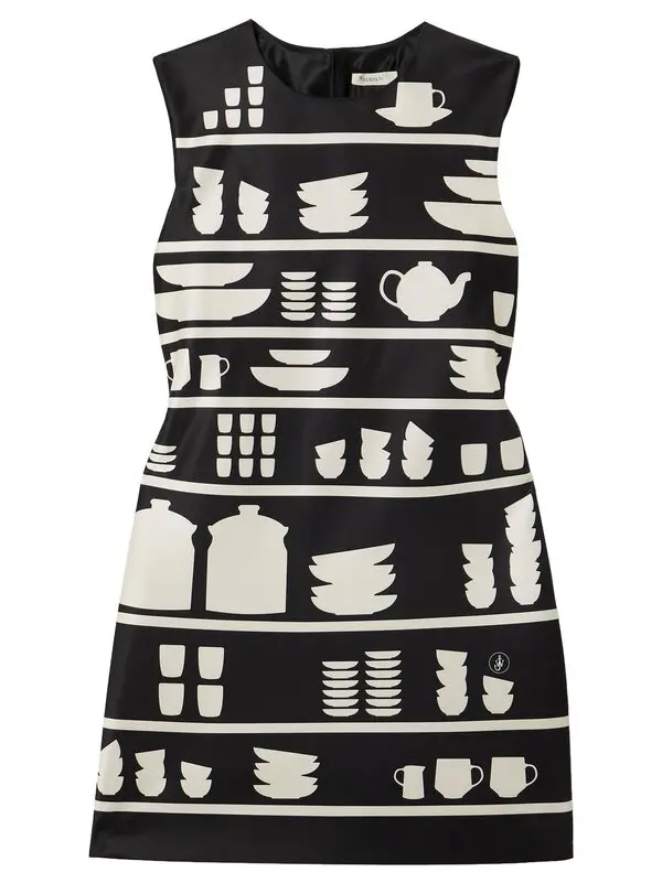 JW Anderson Printed Satin Mini Dress - Black