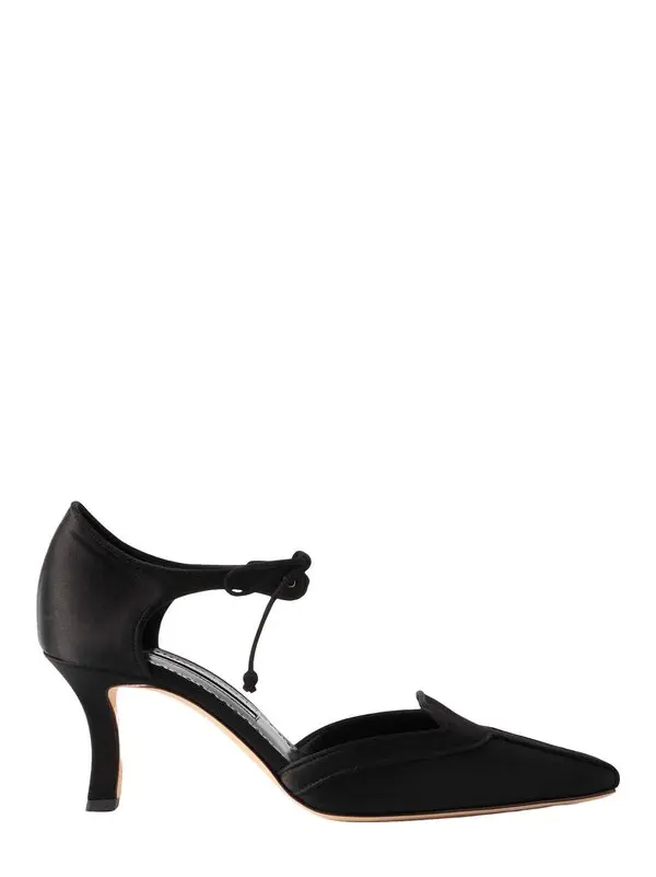 Manolo Blahnik Orata 70 Satin Pumps - Black