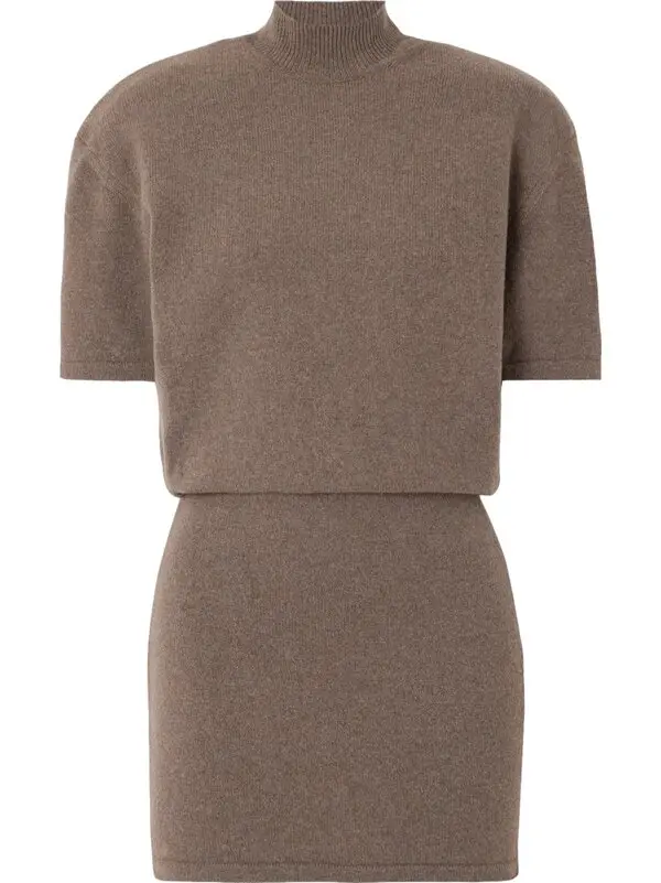 Jacquemus Castagna Wool-blend Mini Dress - Brown
