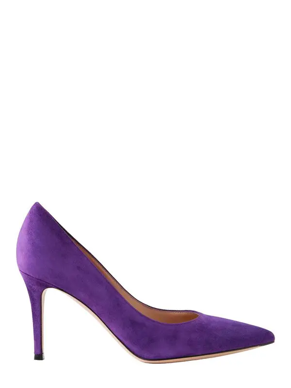 GIANVITO ROSSI 85 Suede Pumps - Purple