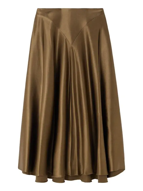 Altuzarra Ames Silk-satin Midi Skirt - Green