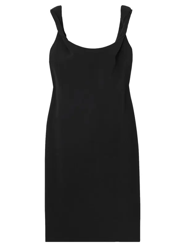 Another Tomorrow Twisted Crepe Dress - Black