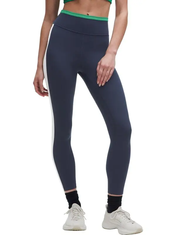 Lululemon Nulu Super-high-rise 25" Tight - Club Blue/white/raceway Green