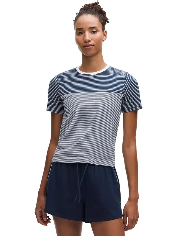 Lululemon Seamless Classic-fit Mariner Stripe T-shirt - Club Blue/white